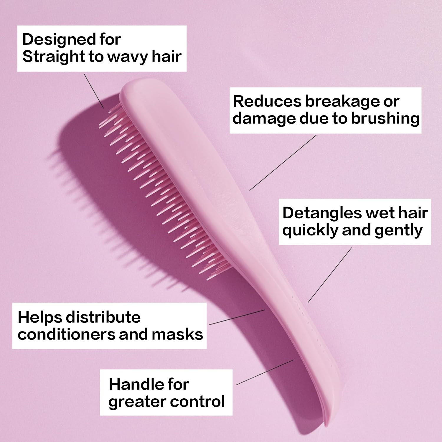 New women's comb princess wet and dry smooth hair comb clever handle ...