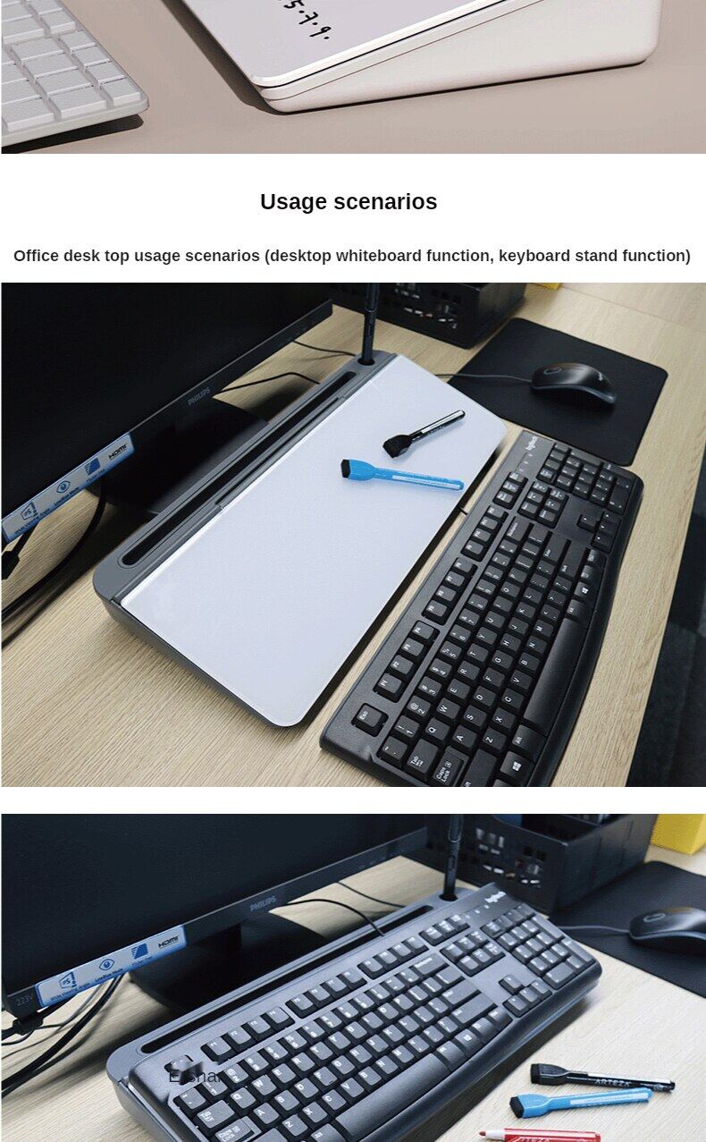 New||Desktop Keyboard Mini Whiteboard Tempered Glass office Erasable ...