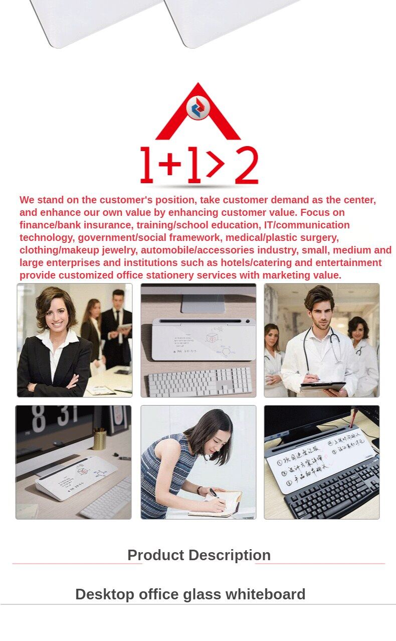 New||Desktop Keyboard Mini Whiteboard Tempered Glass office Erasable ...