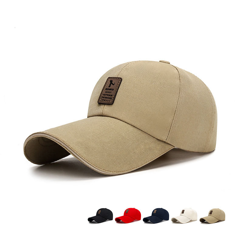 Spring Summer Extra Long Brim Canvas Baseball Cap Men's Sunscreen Big ...