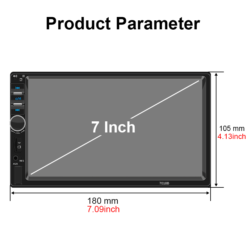 Central Multimedia Carplay Android Auto 1 Din 7 Inches MP5 Bluetooth USB/AUX/TF Mirrorlink With ...