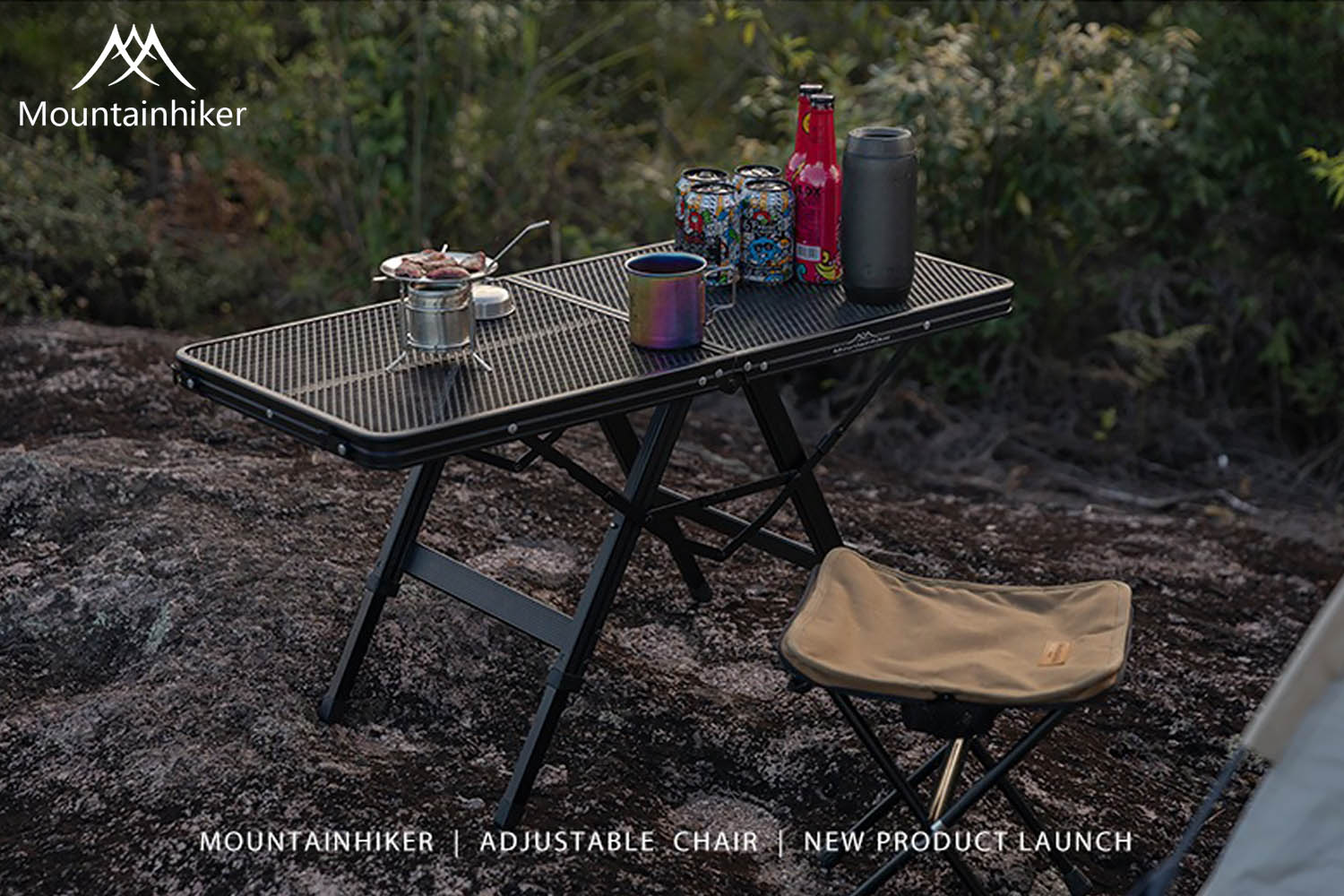 MOUNTAINHIKER Outdoor camping X-shaped net table aluminum alloy table ...