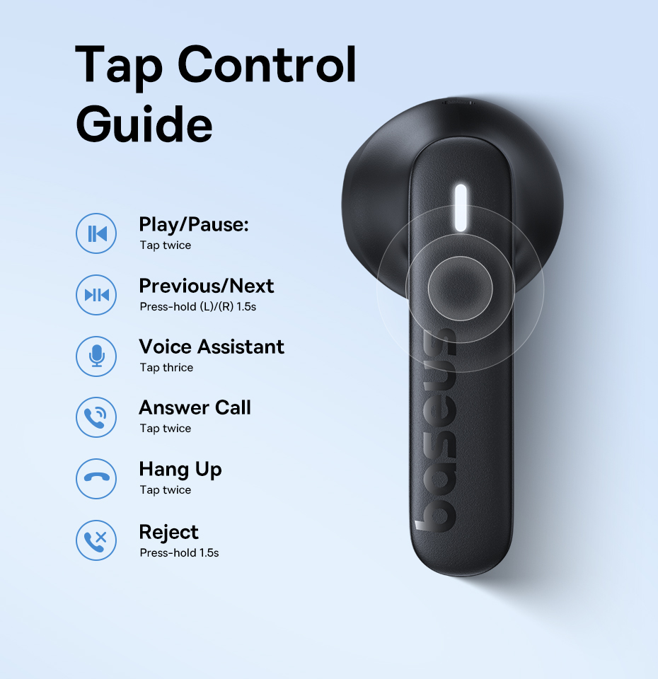 Baseus E16 True Wireless Earbuds TWS 5.3 Bluetooth Earphone with IPX4 ...