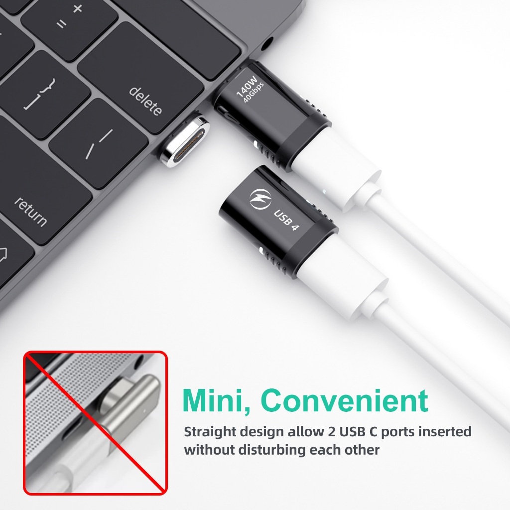 Ankndo Usb C To Type C Adapter 140W Usb4.0 40Gbps Fast Charging Magnet ...