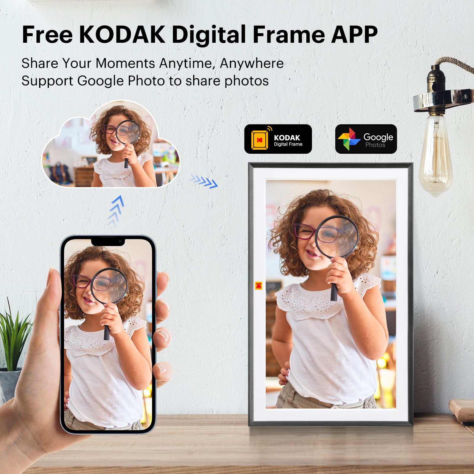 Kodak RCF-1561 WiFi Digital Photo Frame 15.6-inch Large IPS Touch ...
