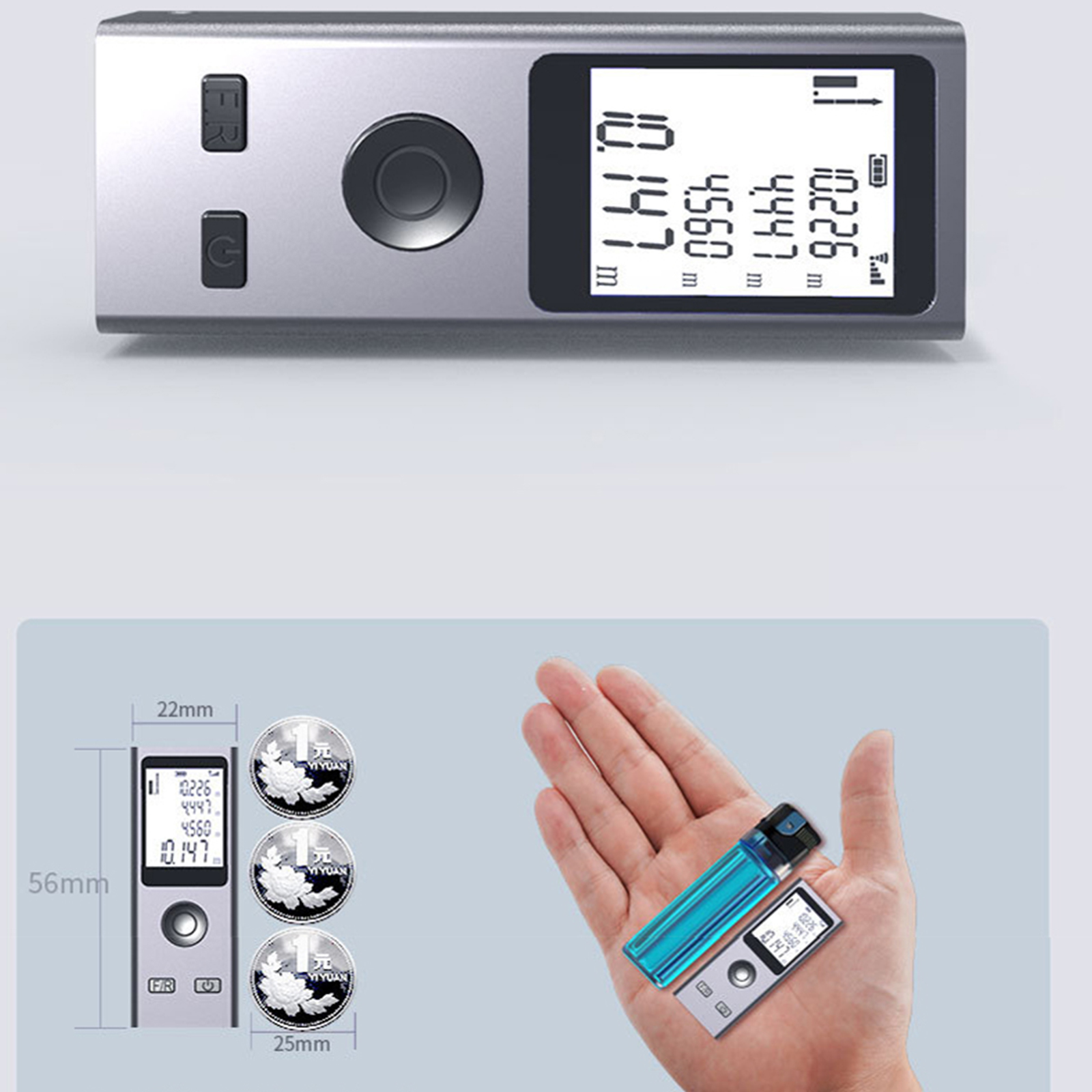 Mini Laser Distance Measure Rangefinder Digital Tape Measure Laser ...