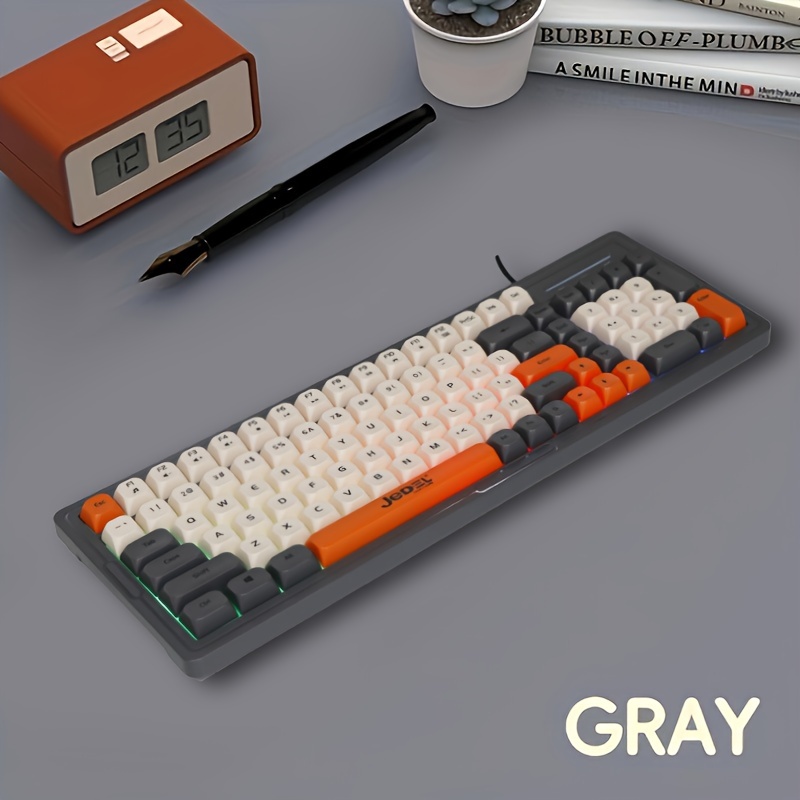 Wired Usb Office Keyboard, Color Mechanical Keyboard With Adjustable ...