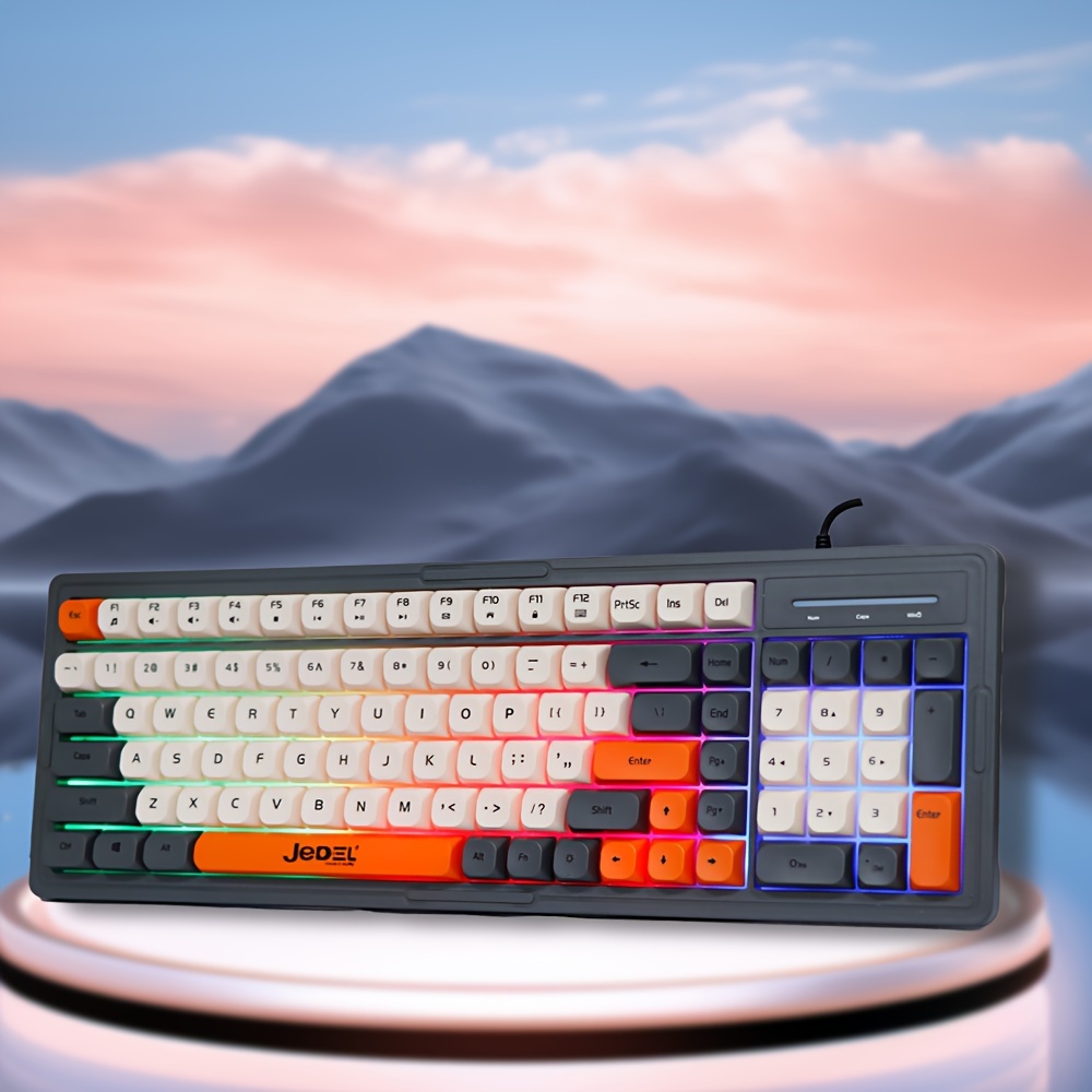 Wired Usb Office Keyboard, Color Mechanical Keyboard With Adjustable ...
