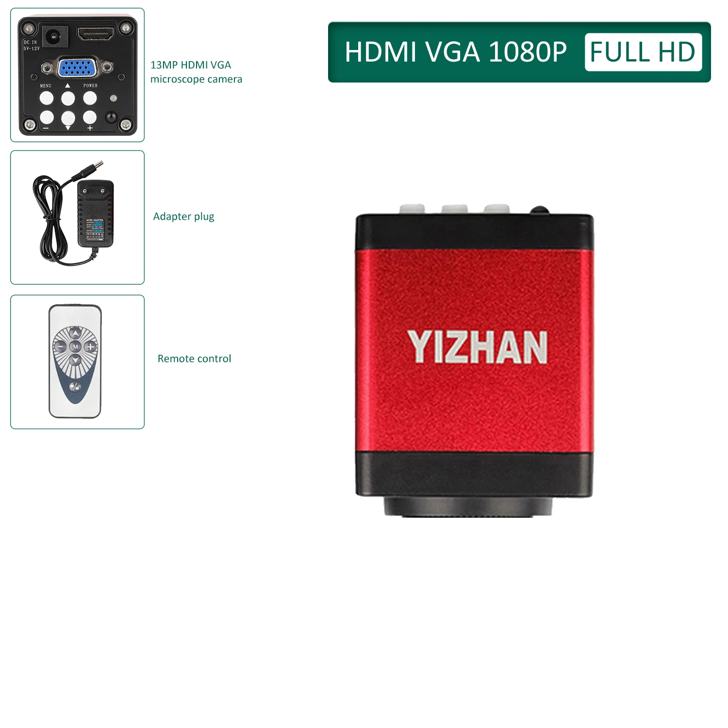 YIZHAN Digital Microscope 4K FULL HD HDMI VGA 1080P Industrial Camera C ...