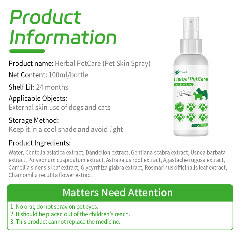 Xvet Dr Pet Skin Disease Spray For Dog And Cat 100ml Remove Ringworm ...