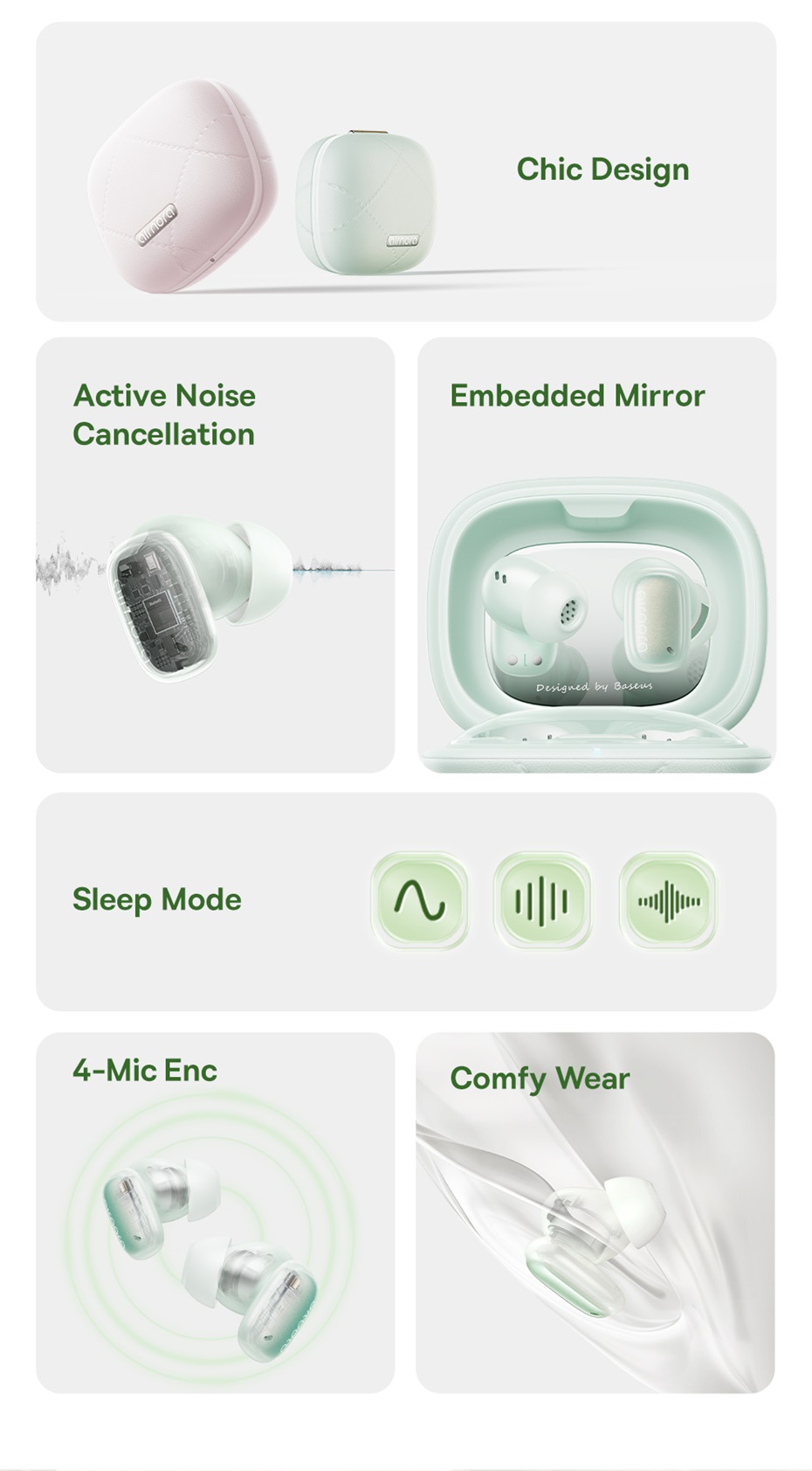 Baseus AirNora 3 True Wireless Earbuds Bluetooth Wireless Earphones ...