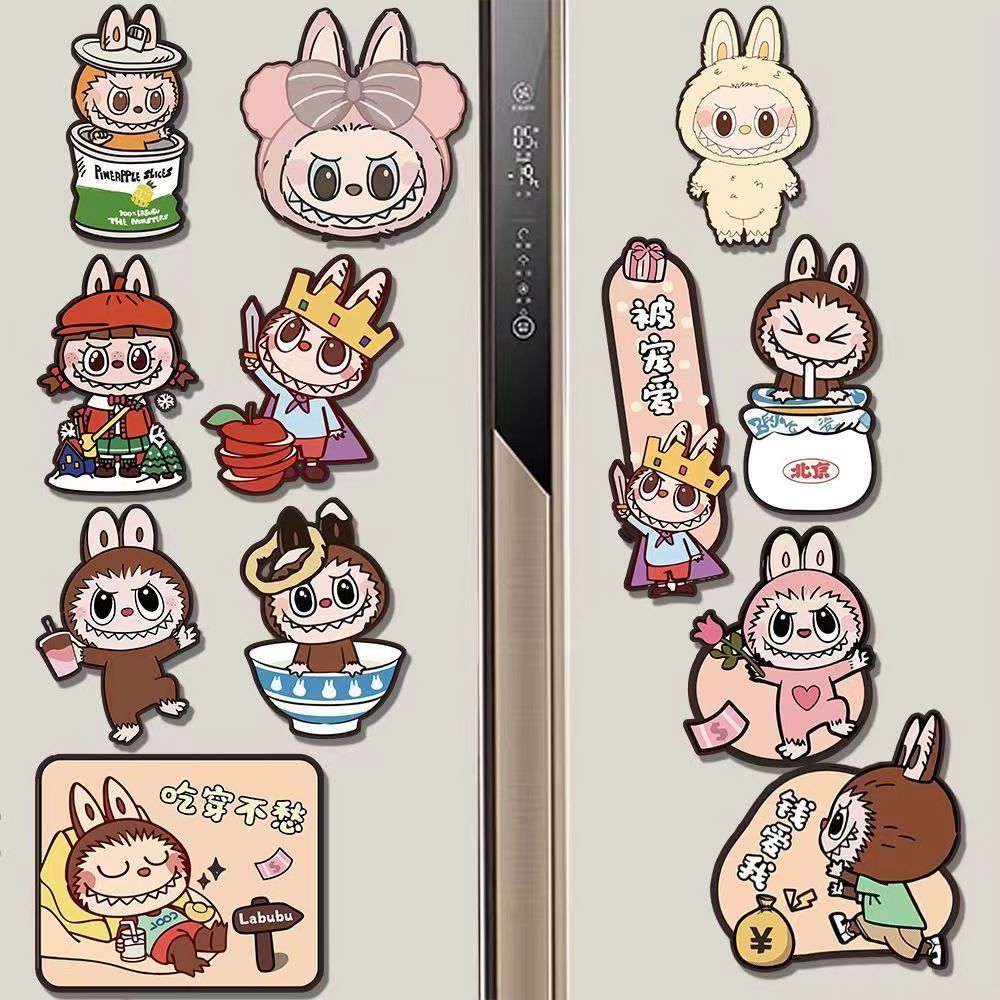 12pcs/set Labubu Popmart Fridge Magnet Refrigerator 冰箱磁贴 | Shopee Malaysia