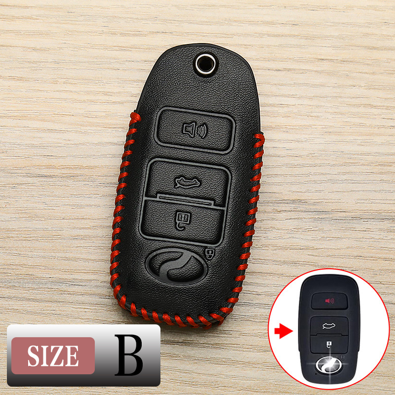 Genuine Leather Car Remote Key Case For Perodua Aruz/Axia/Bezza/Myvi ...