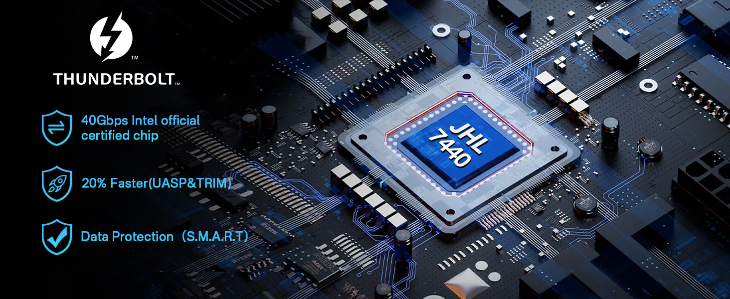 ACASIS Thunderbolt3 40Gbps NVME M.2 SSD Enclosure 8TB Aluminum Type C ...