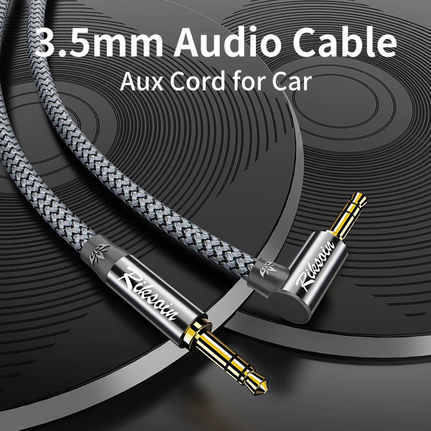 [Shopee Choice] RIKSOIN Aux Cord, 3.5mm Stereo Audio Cable, 90 Degree ...