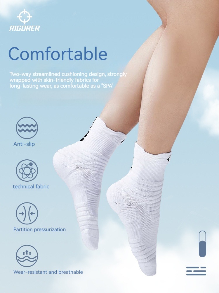 RIGORER Stokin Lelaki Anti Slip Unisex Basketball Sport Socks High Cut ...