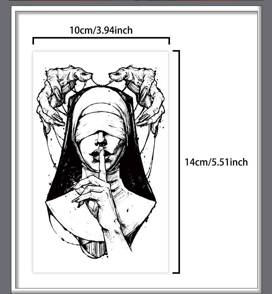 Sketch Belief Female Prayer Temporary Tattoo Sticker, Long-Lasting ...