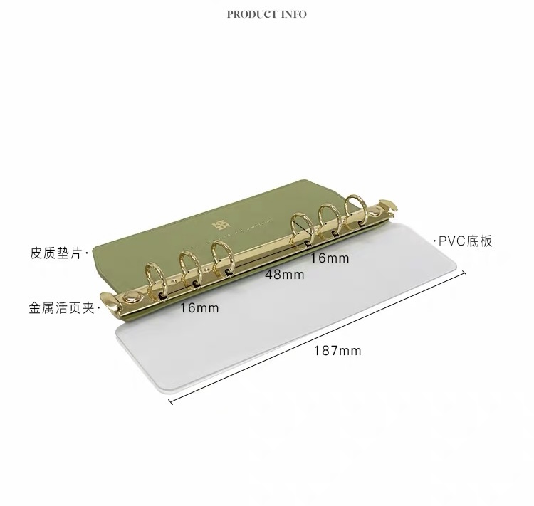 Side insertion Loose leaf book board Metal binder 6 holes Clip File ...
