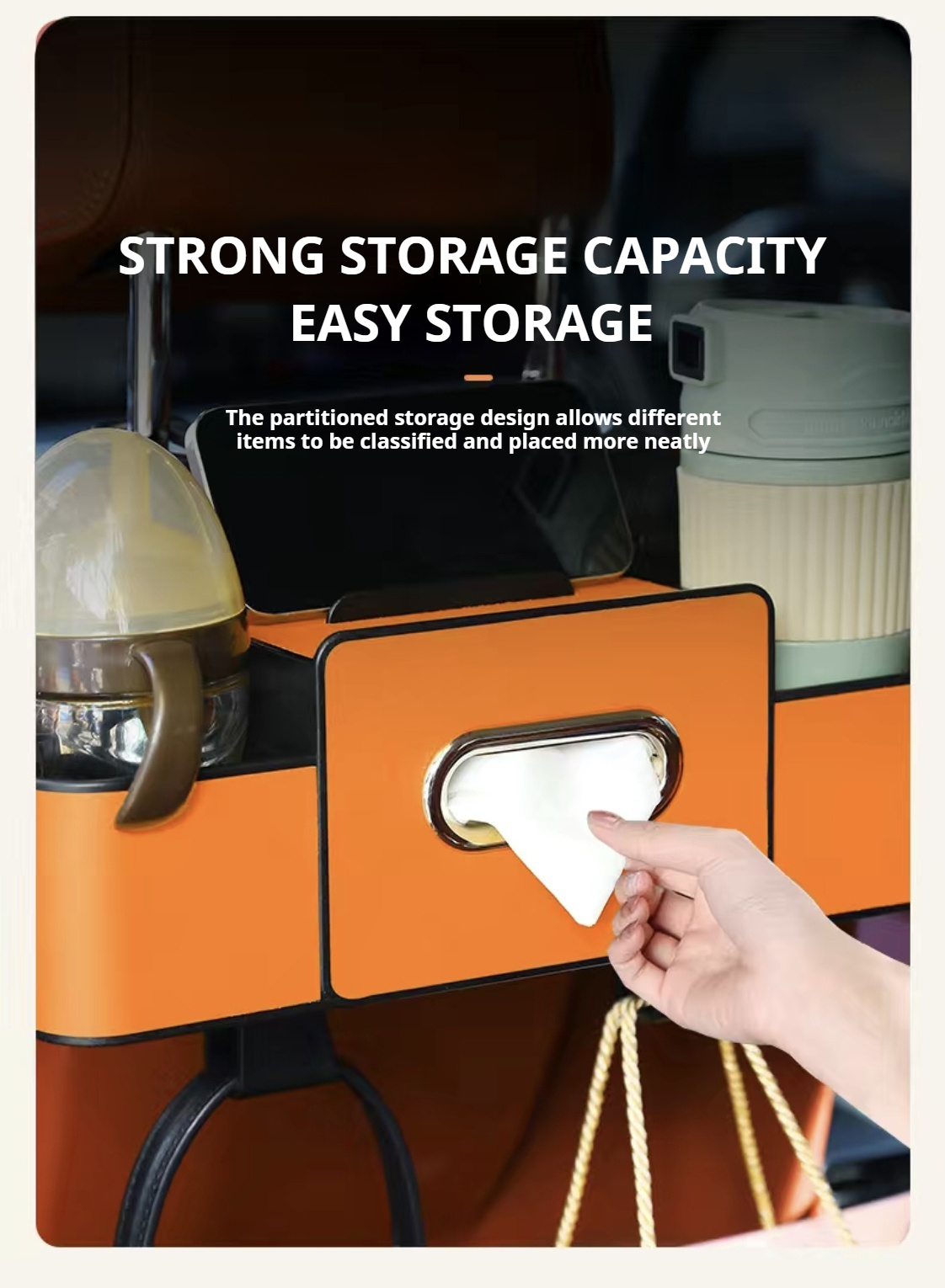 Multifunctional Car Storage Box Seat Back Car rear seat storage rack ...