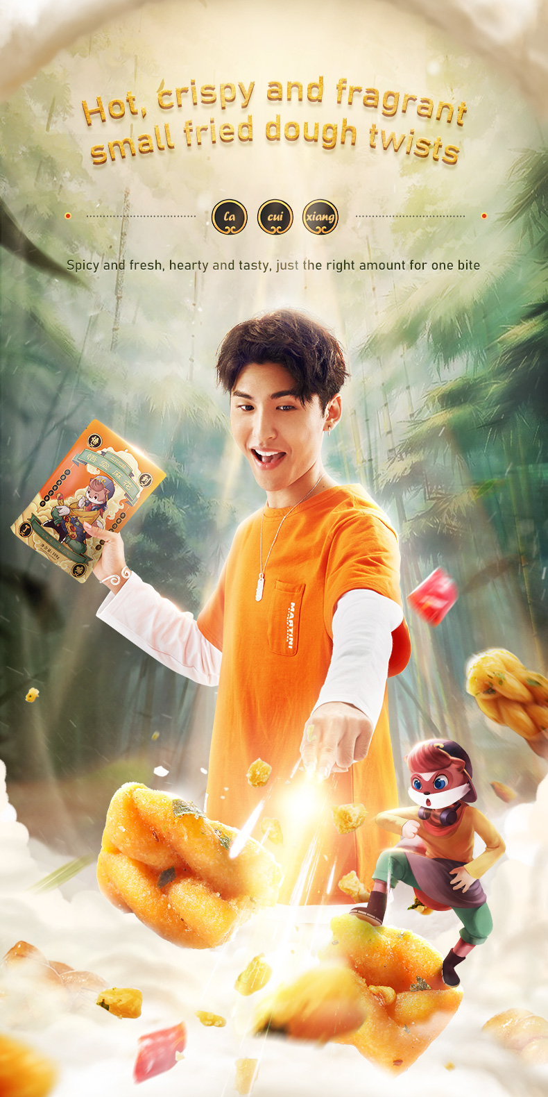 Three Squirrels Small Fried Dough Twist 三只松鼠悟空麻花 鲜香酥脆 - Onion/Spicy/Seaweed Flavor (108g x 5 ...