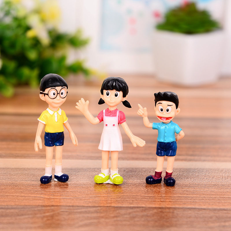 5Pcs 4cm-6cm Anime Figurine Nobita Nobi Figure Shizuka Minamoto Action ...