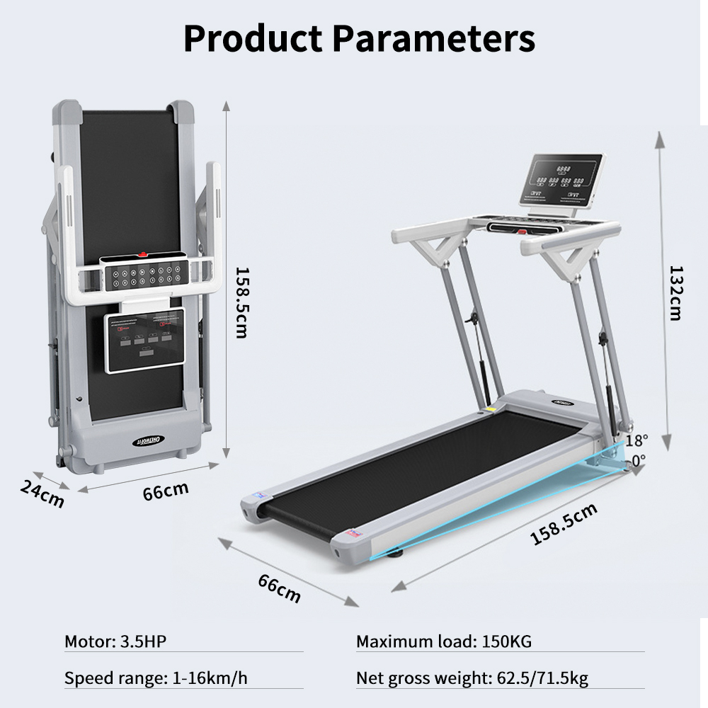 OneTwoFit Foldable 3.5HP Walking Treadmill With Handle Smart Walking ...