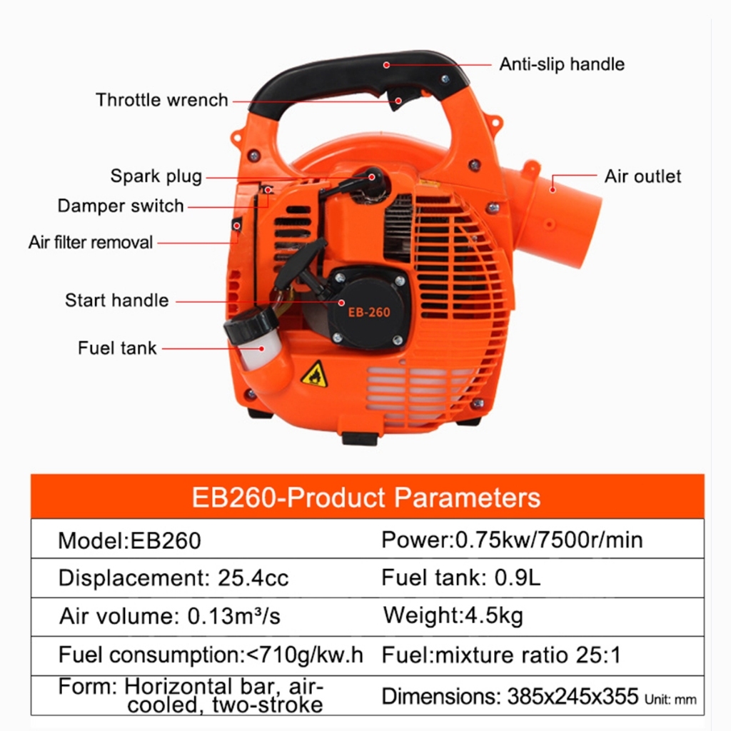 2stroke EB260 Blower angin petrol blower gasoline leaf air blower mesin ...
