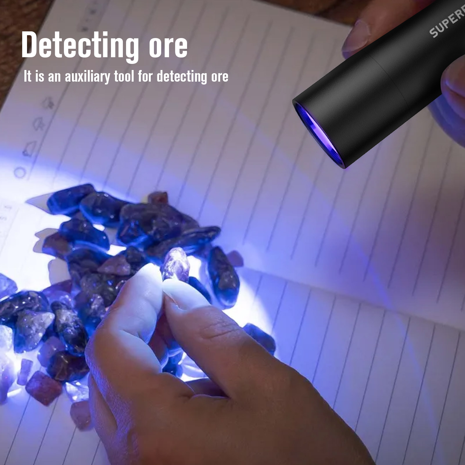 SUPERFIRE S11-H 3W LED UV Flashlight USB Rechargeable Black Light 365nm ...
