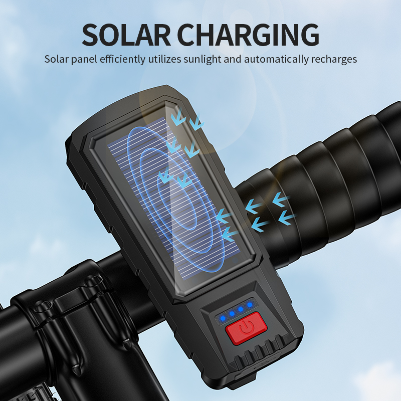 SmilingShark QXD420 Solar Bicycle Light with Horn / Trumpet Lampu ...