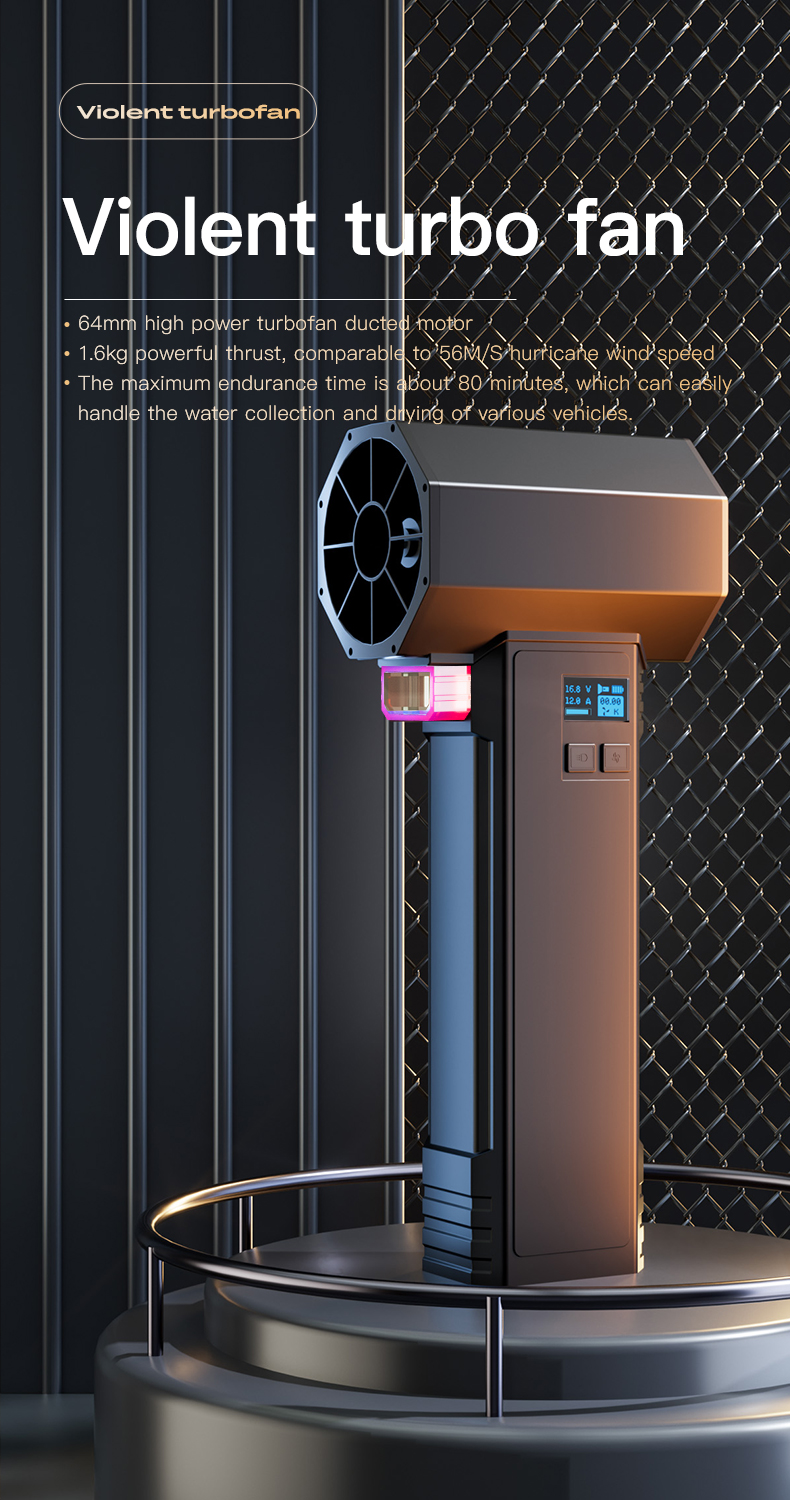 Booster Violent Car Dryer 1.6kg Thrust Turbo Fan 64mm Brushless Motor ...