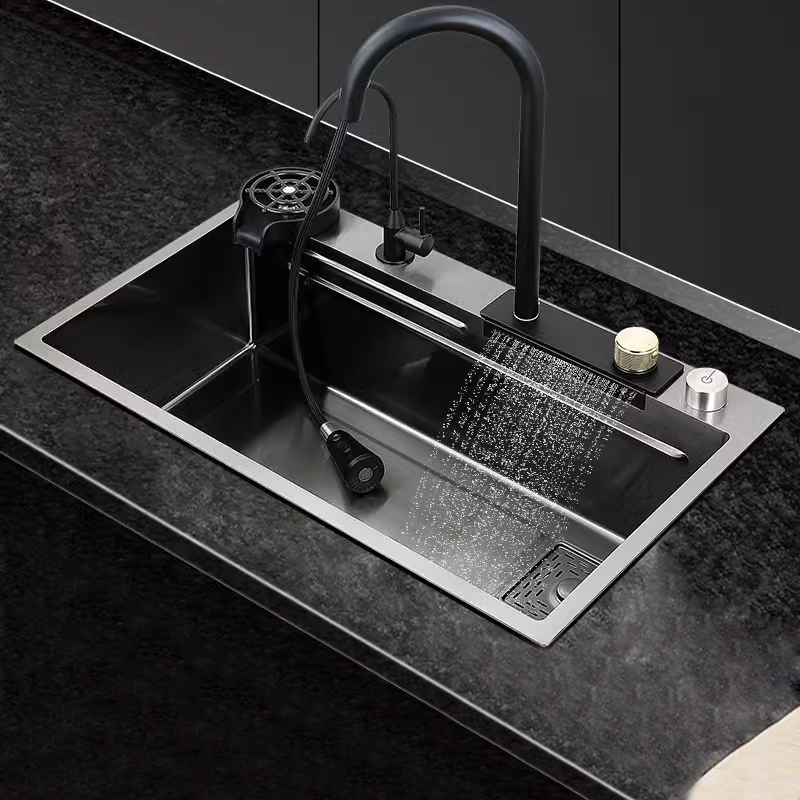 🔔Ready stock 🔔Sink SUS 304 stainless steel kitchen sink waterfall ...