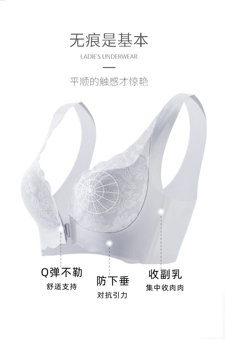 Women Thin Style Seamless No Steel Ring Small Breasts Gathering Push-up Breasts Anti-sagging ...