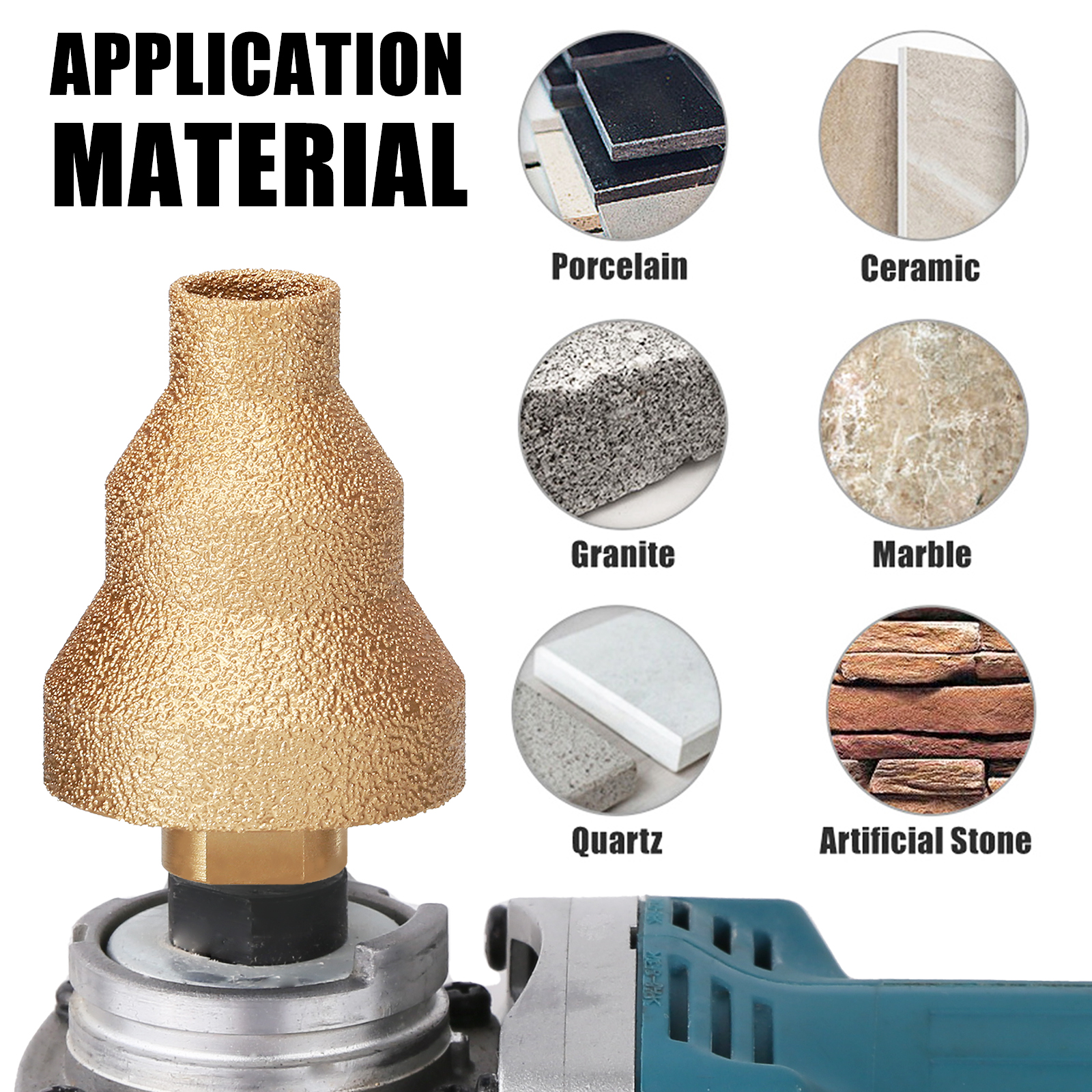 20-35-50mm Diamond Step Chamfer Drill Bit Angle Grinder Hole Saw M10 ...