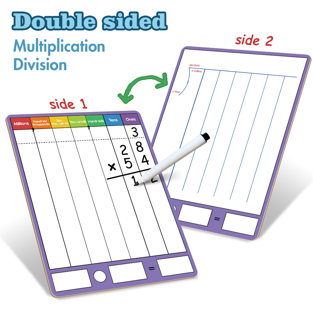 Math Manipulatives Whiteboard for kid Multiplication & Division Dry ...