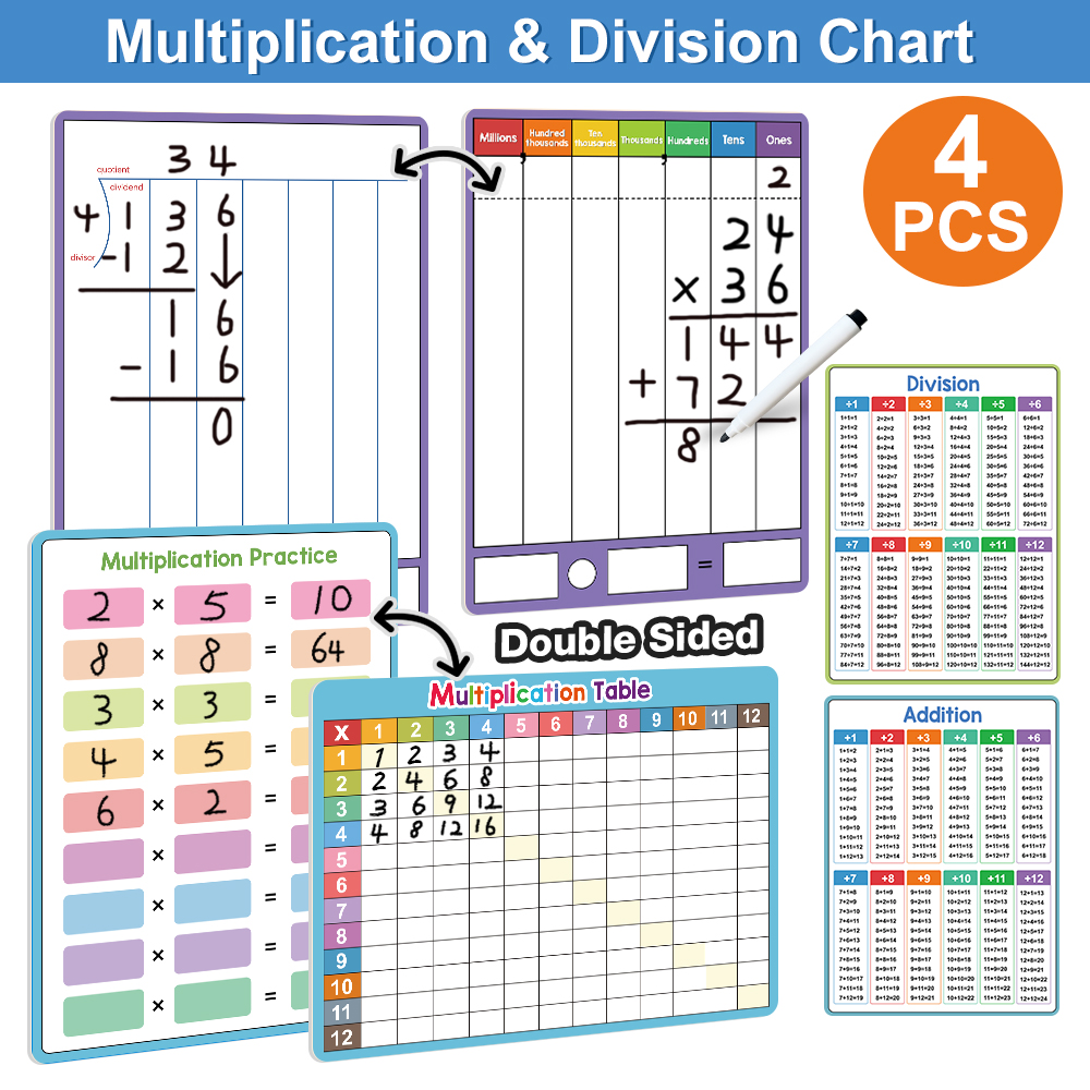 Math Manipulatives Whiteboard for kid Multiplication & Division Dry ...