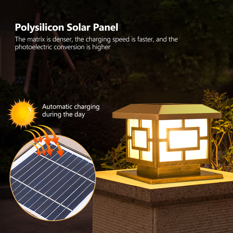Solar LED Pillar Light 4 Colors Waterproof Post Lights Remote Control ...