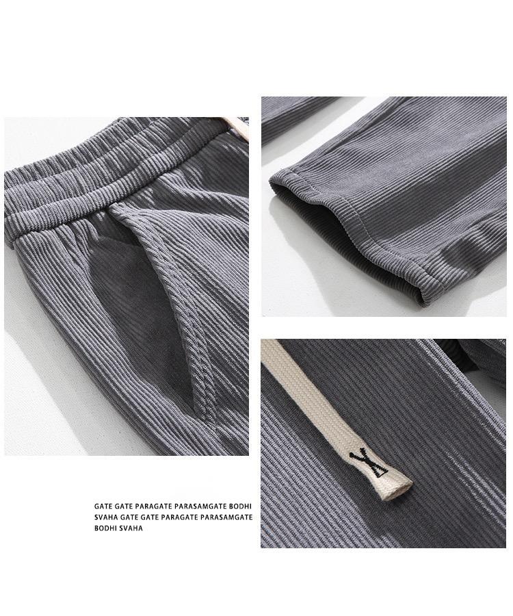 Crush Fashion Mens Korean Corduroy Pants Summer Breathable Thin Style ...