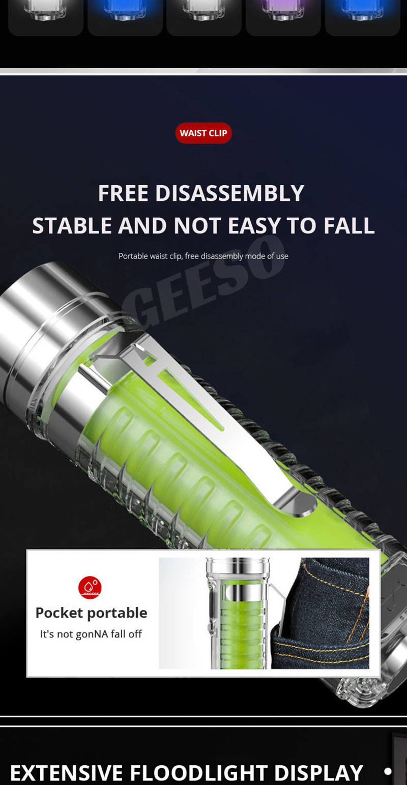 GEESO Zooming Flashlight 520A LED Zoomable Flashlight With Sidelight ...