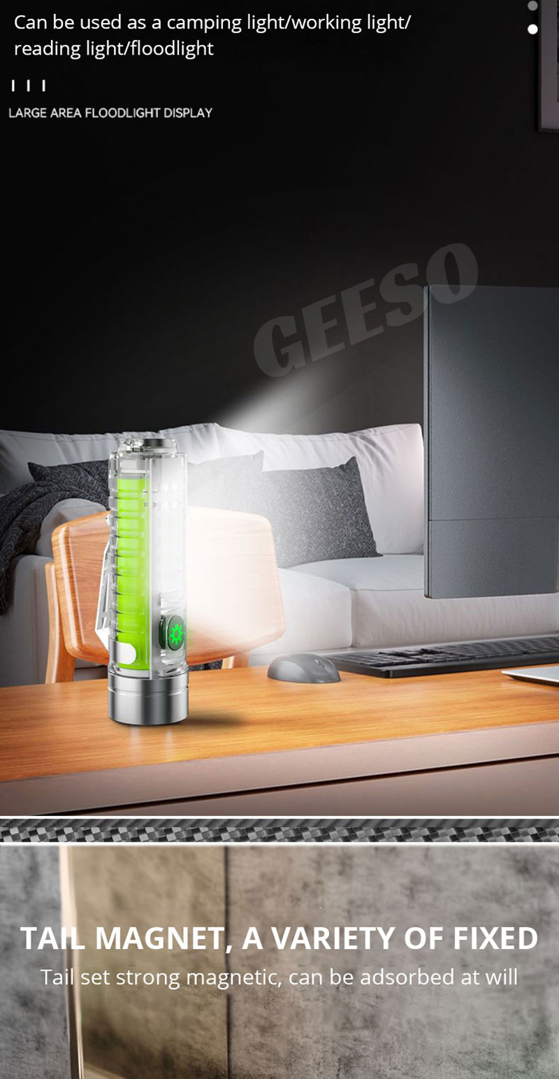 GEESO Zooming Flashlight 520A LED Zoomable Flashlight With Sidelight ...