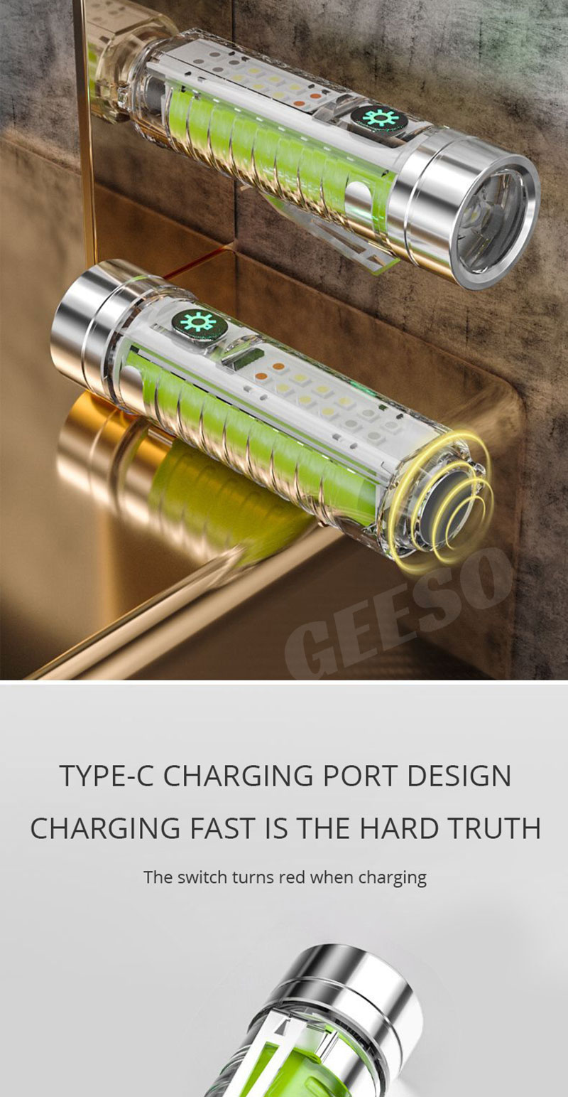 GEESO Zooming Flashlight 520A LED Zoomable Flashlight With Sidelight ...