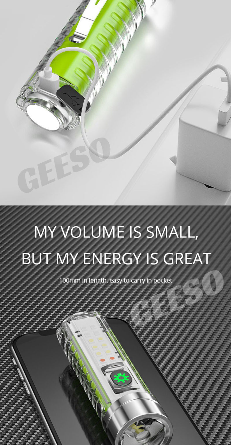 GEESO Zooming Flashlight 520A LED Zoomable Flashlight With Sidelight ...