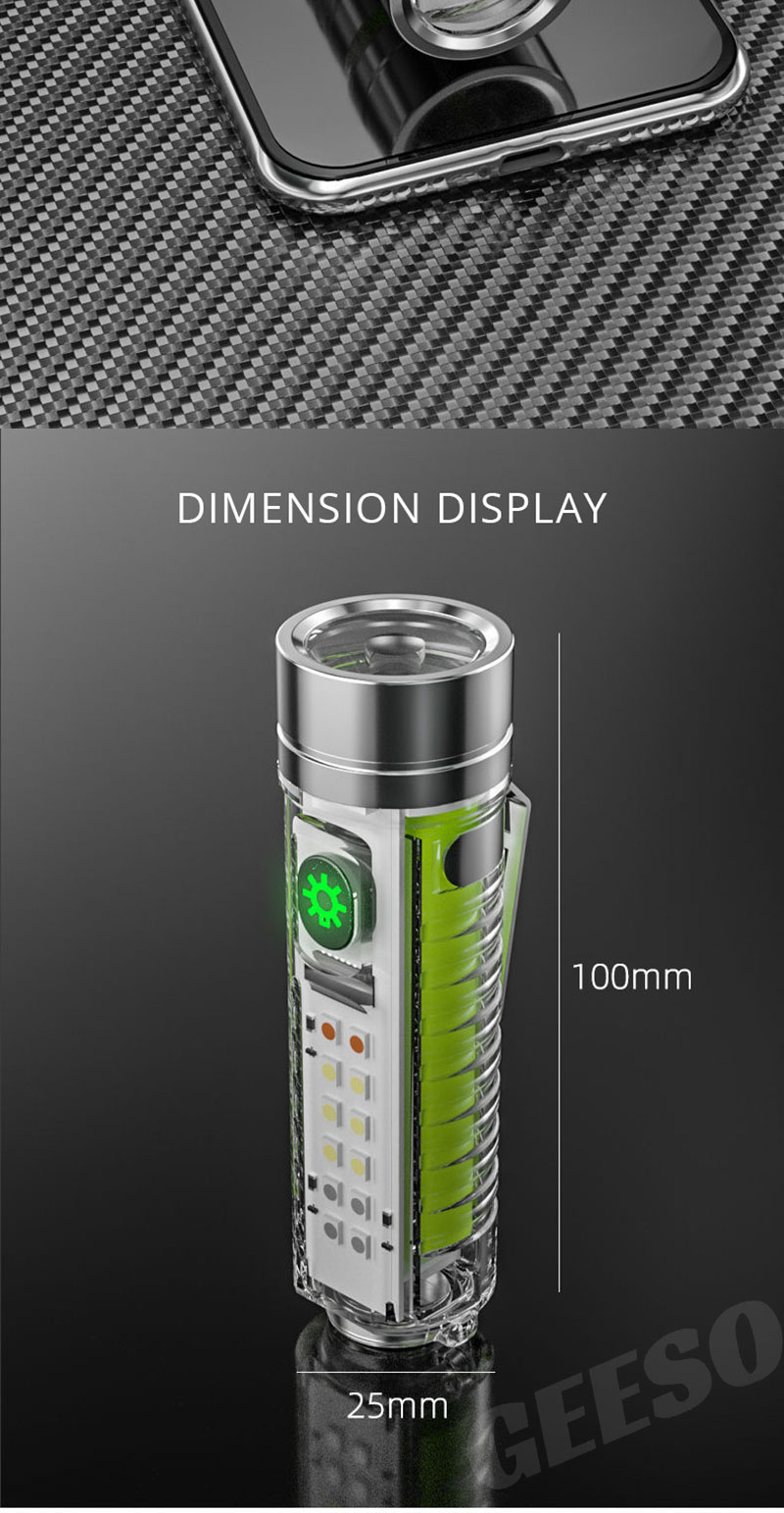 GEESO Zooming Flashlight 520A LED Zoomable Flashlight With Sidelight ...