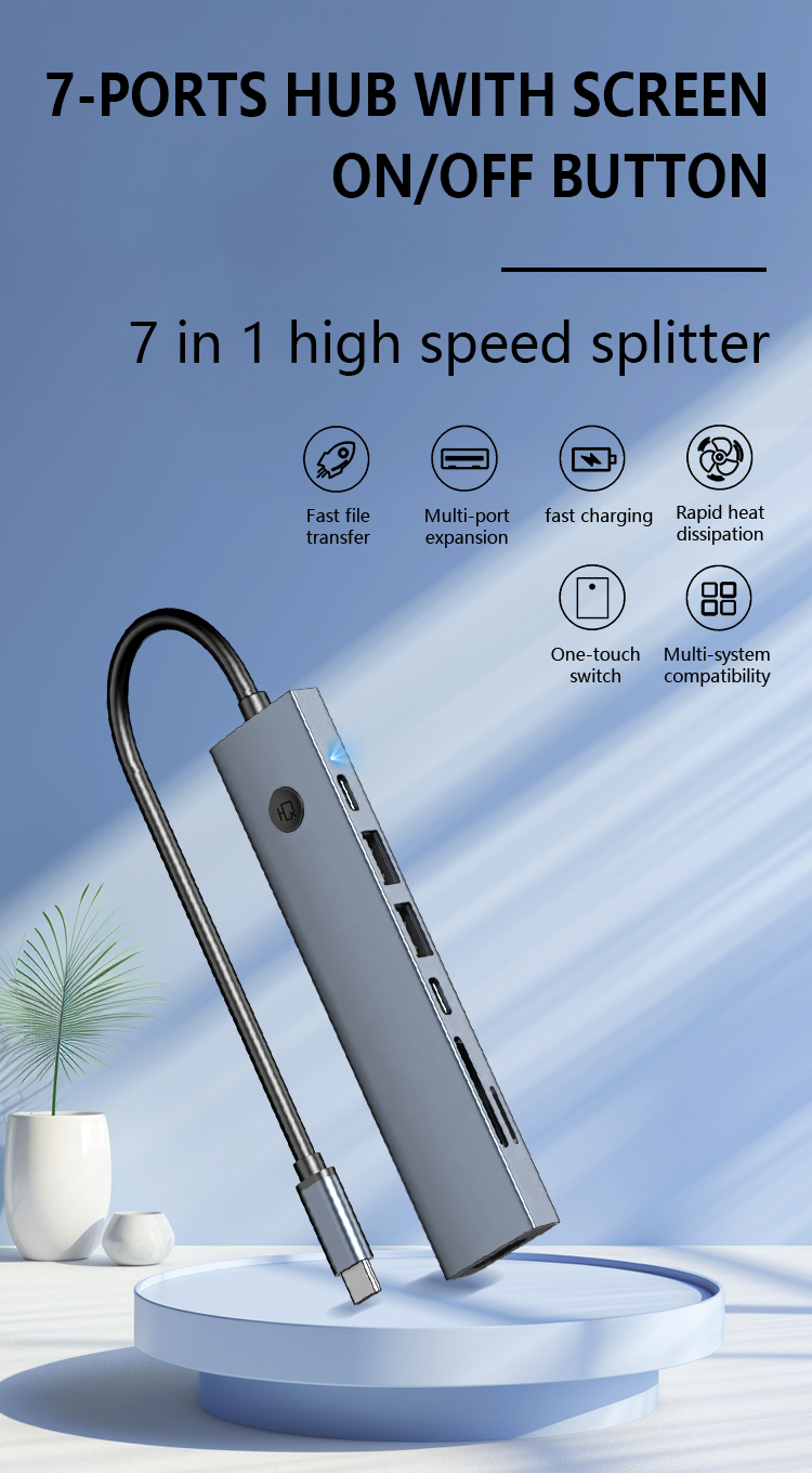 7 in 1 Docking Station with One-Click Screen for Protection Privacy ...