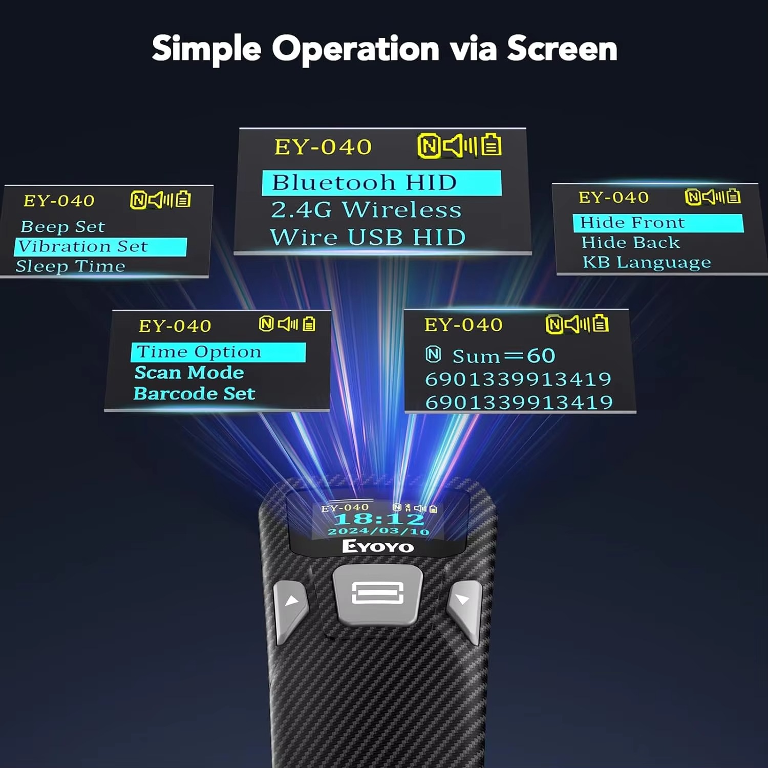 [🔥fast scanning🔥]Eyoyo New EY-040 Portable Mini 2D Bluetooth Barcode ...