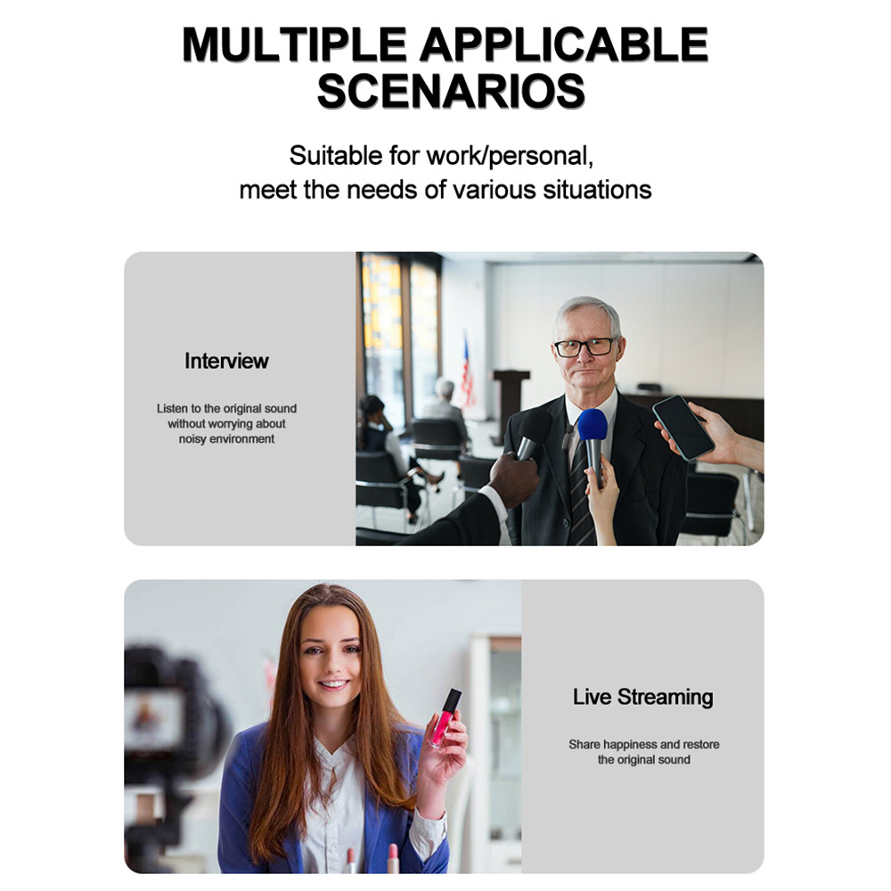 (Local Shipment) Wireless Lavalier Microphone K9 Noise Cancelling Audio ...