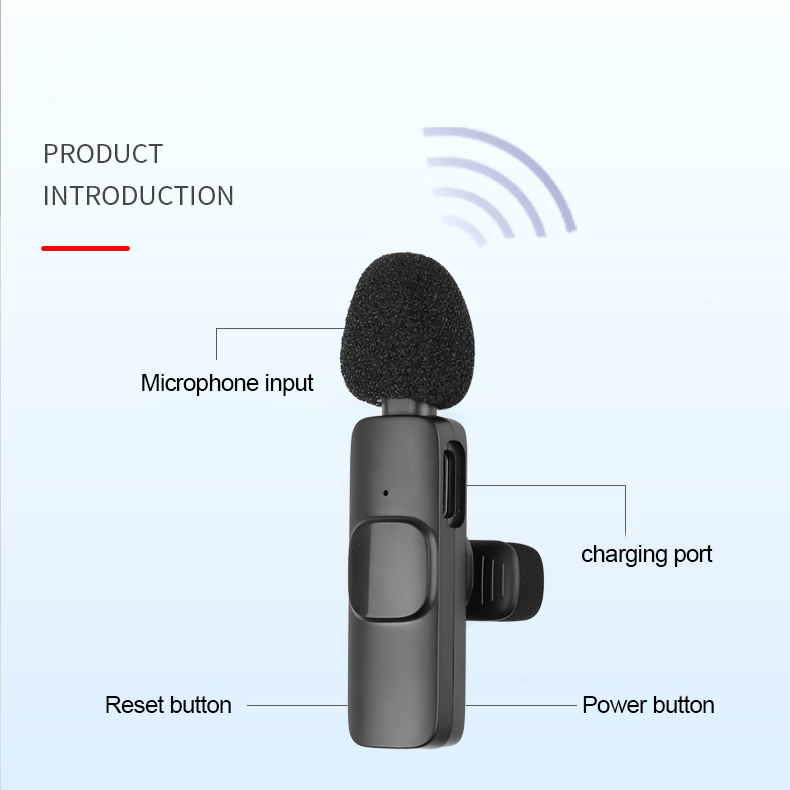 K9 2in1 Lapel Wireless Microphone Noise Cancelling Mini Mic for IOS ...