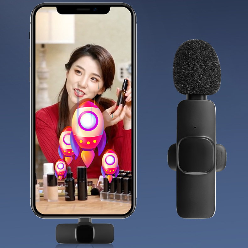 (Local Shipment) Wireless Lavalier Microphone K9 Noise Cancelling Audio ...