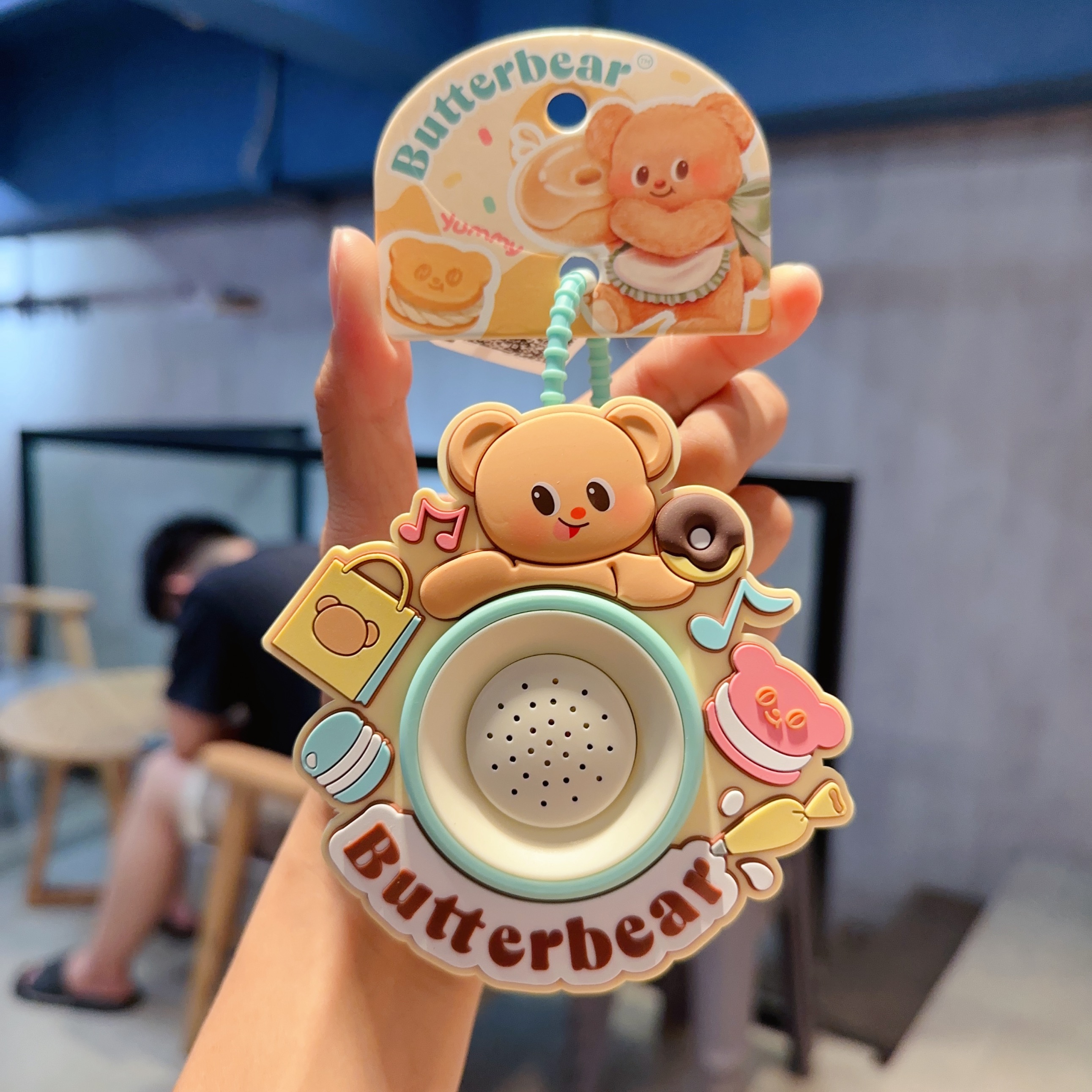 Authentic Butter Bear Fun Horn Keychain Cartoon Bear Doll Keychain ...