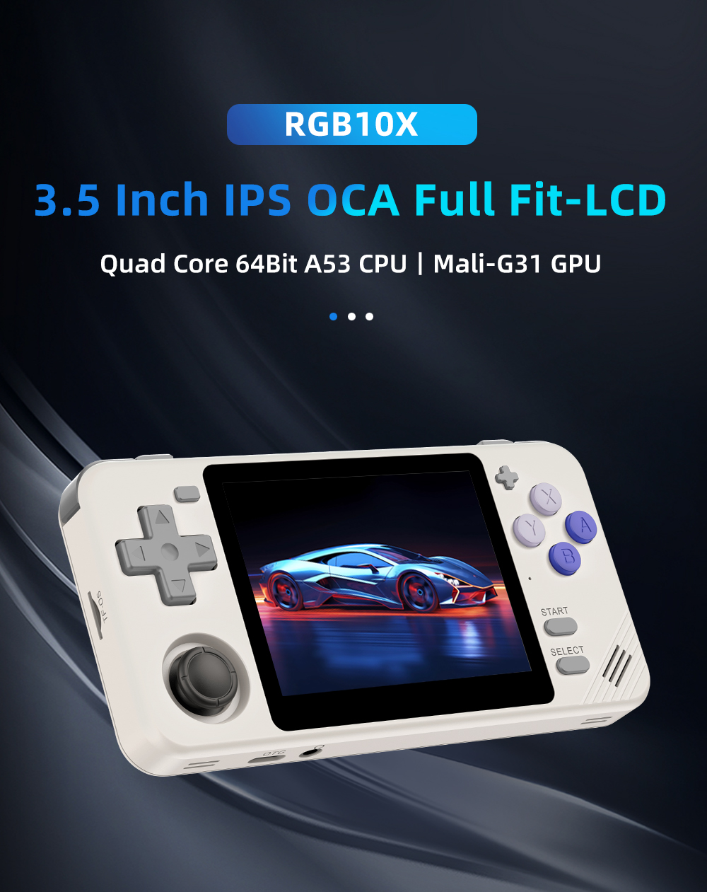 POWKIDDY RGB10X Retro Handheld Game Console 3.5-inch IPS Screen PS1 GBA ...