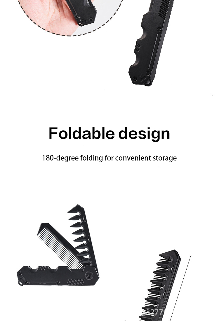 Two-in-one men's folding comb,greasy hair comb,back comb,wide-tooth ...